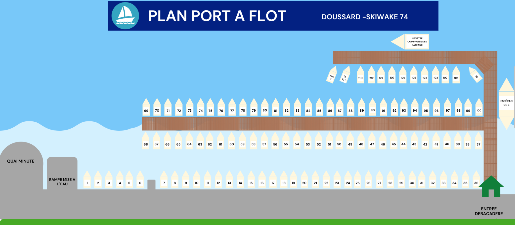 Plan du port à de Doussard - Lac Annecy